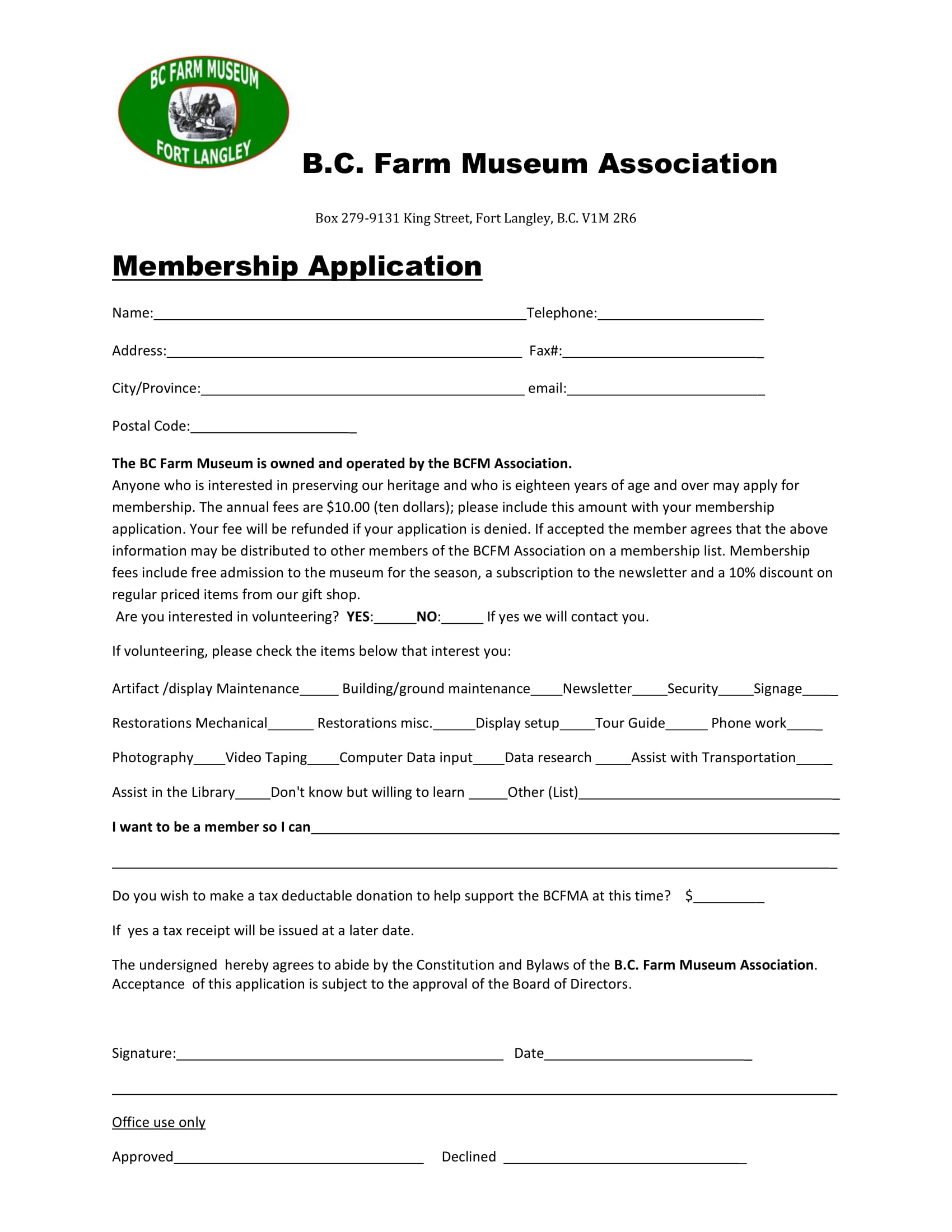 BC Farm Museum Application Form – Welcome to The BC Farm Museum
