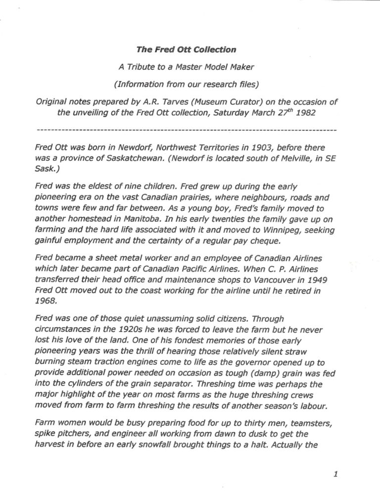 The Fred Ott Collection – Welcome to The BC Farm Museum